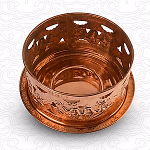 Chafing Dishes China Mongolian Multi-person Hot Pot, Pure Copper Concentrated Beijing Meat Hot Pot, Environmentally Friendly And Hygienic, Suitable For Family Dinner (Color : Brass, Size : 20cm)