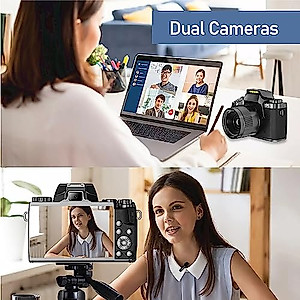 BooHAN 4K Digital Camera, 64MP Vlogging Camera for Photography, Mirrorless Cameras with WiFi, Touch Screen Dual Cameras,16X Digital Zoom,Built in Flash, Travel Camera for Beginners,Adults,Amateu