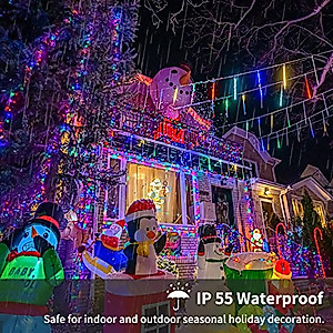 MX232 72ft Christmas 200 Count LED String Lights with Timer 8 Modes Plug in IP55 Waterproof Fairy Light Warm White&Color Changing Twinkle Lights for Outdoor Indoor Patio Yard Garden Tree Party
