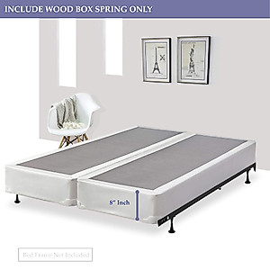 Mayton 8-Inch Wood Split Traditional Box Spring/Foundation For Mattress Set, Queen