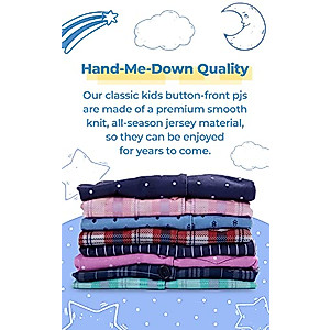 PajamaGram Boy Pajamas - Girl Pajamas, Navy Polka Dot, 12