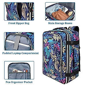 HXLGMD Carry on Backpack, 40L Flight Approved Travel Backpack with 3 Packing Bags, Expandable TSA Luggage Suitcase Backpack Overnight Weekender Daypack for Business College Hiking 15.6 inch Laptop