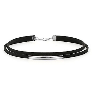 Shegirl Black Collar Necklace Velvet Choker Necklaces Fashion Punk Jewelry for Women (Silver)