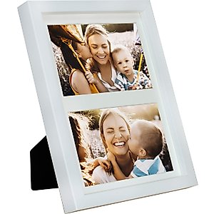 BD ART 7x9-Inch - 2 Openings White Collage Picture Frame with Mat for 2 Photos 4x6-Inch