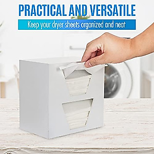 SEREIINO Wooden Dryer Sheet Holder - Modern Farmhouse Decor Laundry organizer - Rustic Dryer Sheets Dispenser Container - Laundry Room Storage and Accessories For Fabric or Softener Sheet Countertop