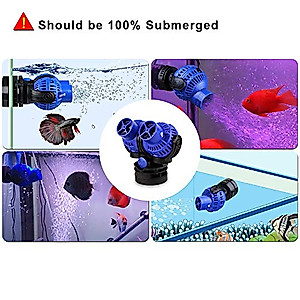 FREESEA Aquarium Circulation Pump Wave Maker Power Head with magnetic mount Suction (1600 GPH, Blue)