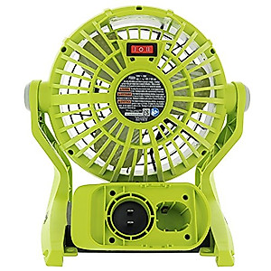 Ryobi P3320 18 Volt Hybrid One+ Battery or AC Powered Adjustable Indoor / Outdoor Shop Fan (Battery and Extension Cord Not Included / Fan Only)