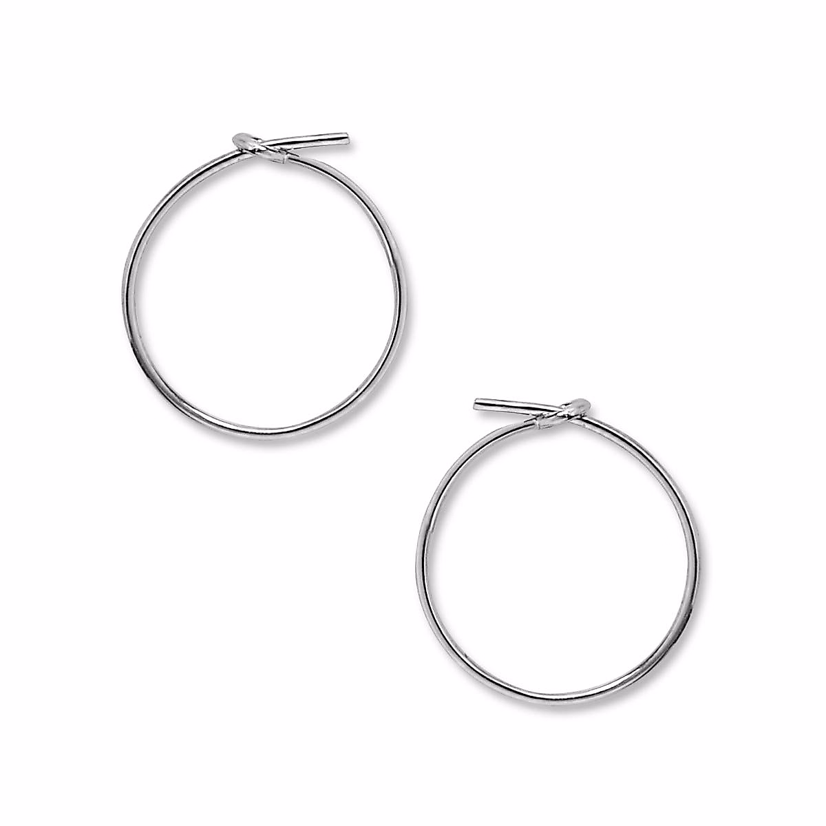Humble Chic Small Hoop Earrings for Women - Hypoallergenic Lightweight Wire Threader Loop Drop Dangles, Safe for Sensitive Ears, 925 White - 0.5 inch