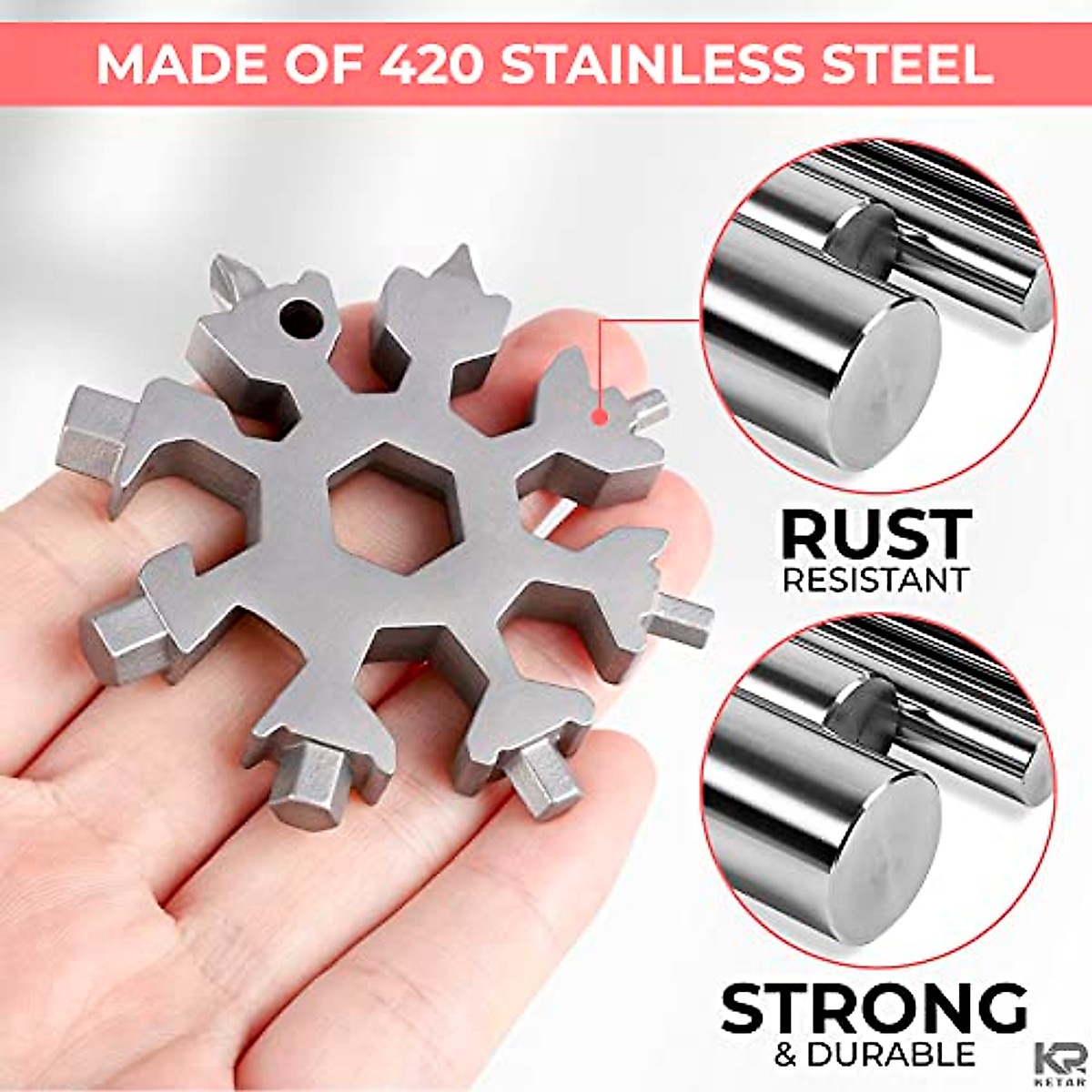 6Pcs Snowflake Multitool Keychain Screwdriver - Pocket Screwdriver Keychain Bottle Opener Keychain Multitool Key Can Opener - Snowy Portable 18-in-1 Stainless Steel Snowflake Multi-Tool for Men