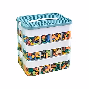 Toys Organizer Storage Case Plastic Storage Container Box for Lego Stackable Building Block Playroom Organization Bin for Lego, Board Games, Craft Supplies