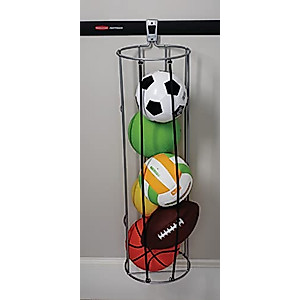 Rubbermaid FastTrack Alloy Steel Garage Storage Vertical Ball Rack, Garage Organization, Stackable Ball Cage for Garage Organizer,Silver