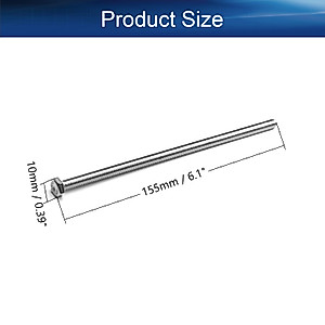 Bettomshin 4Pcs M6 x 150mm Hex Bolts, 304 Stainless Steel 1mm Thread Pitch Fully Threaded Metric Hex Head Screw Bolts, Hexagon Screw Bolt, Hex Tap Bolts, Silver, A2-70 (Overall Size 154x10x10mm)