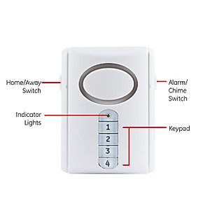 GE home electrical GE Personal Security Window and Door Alarm, Deluxe Alarm, DIY Protection, Burglar Alert, Keypad Activation, Easy Installation, Ideal for Home, Garage and More, 45117