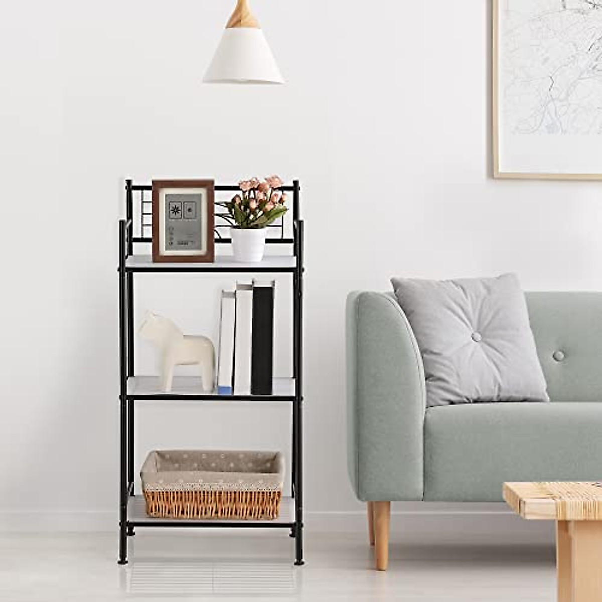 MallBoo 3 -Tier Over-The-Toilet Bathroom Spacesaver and 3 -Tier Standing Bathroom Shelves(Black)