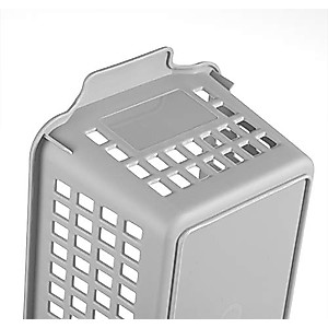 Plastic Storage Basket - 4 Pack Plastic Storage Basket Tray, Gray Stackable Plastic Weave Basket, Organizing Baskets for Home Bathroom Kitchen or Office Desktop