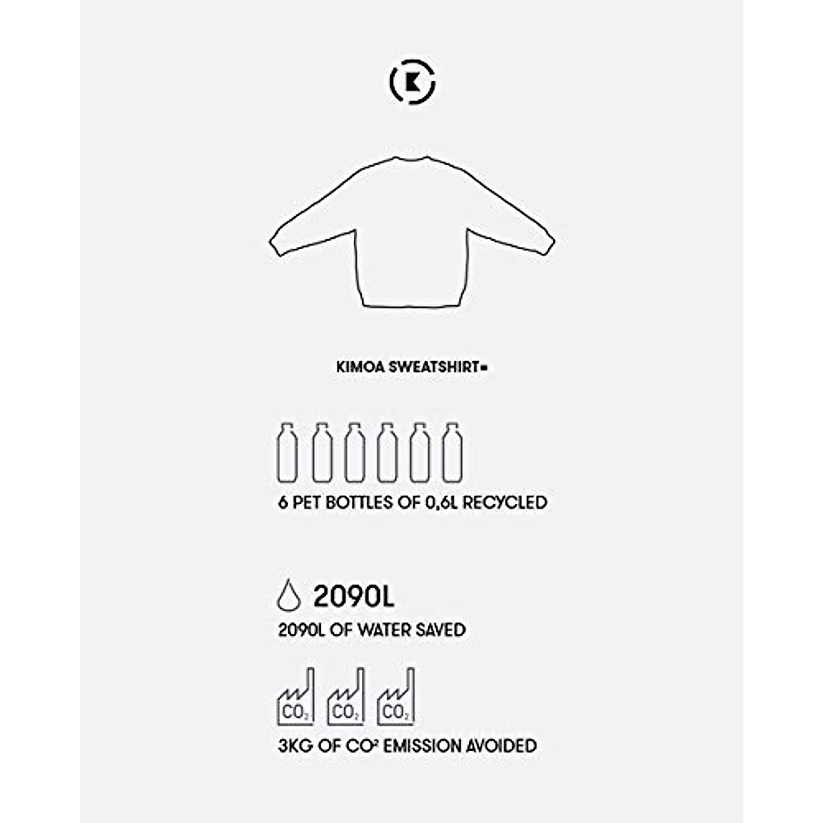 Kimoa Unisex Sudadera Bracelet Gris Sweatshirt Grey