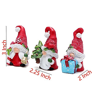 Hodao 3 Set of Joyful Christmas Gnomes Christmas Scandinavian Tomte Gnomes Figurines Christmas Decorations for Home Winter Holiday Decor Xmas Handmade Gifts for Women