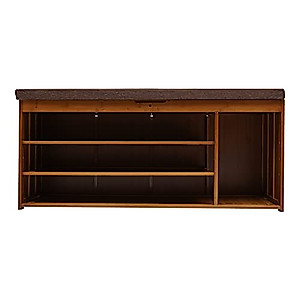 TBVECHI Wood Shoe Bench, 3-Tier Shoe Rack Bench, Entryway Storage Shelf, Bamboo Shoe Cabinet with Cushion, Shoe Cabinet Storage Benches (3-Tier)