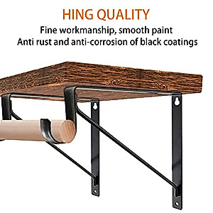 4 Pack Closet Shelf & Rod Brackets, Heavy Duty Closet Shelf Bracket with Rod Support, 11”x11”, 1-3/8” Dia Black Wall Mount Clothes Hanger Closet Pole Support Bracket for Shelf Storage and Closet Rod