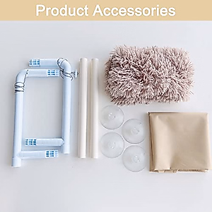 HlinZoom Cat Window Hammock, Cat Window Perch with Fluffy Blanket, Easy to Assemble Cats Window Resting Seat for Sunbathe Indoor