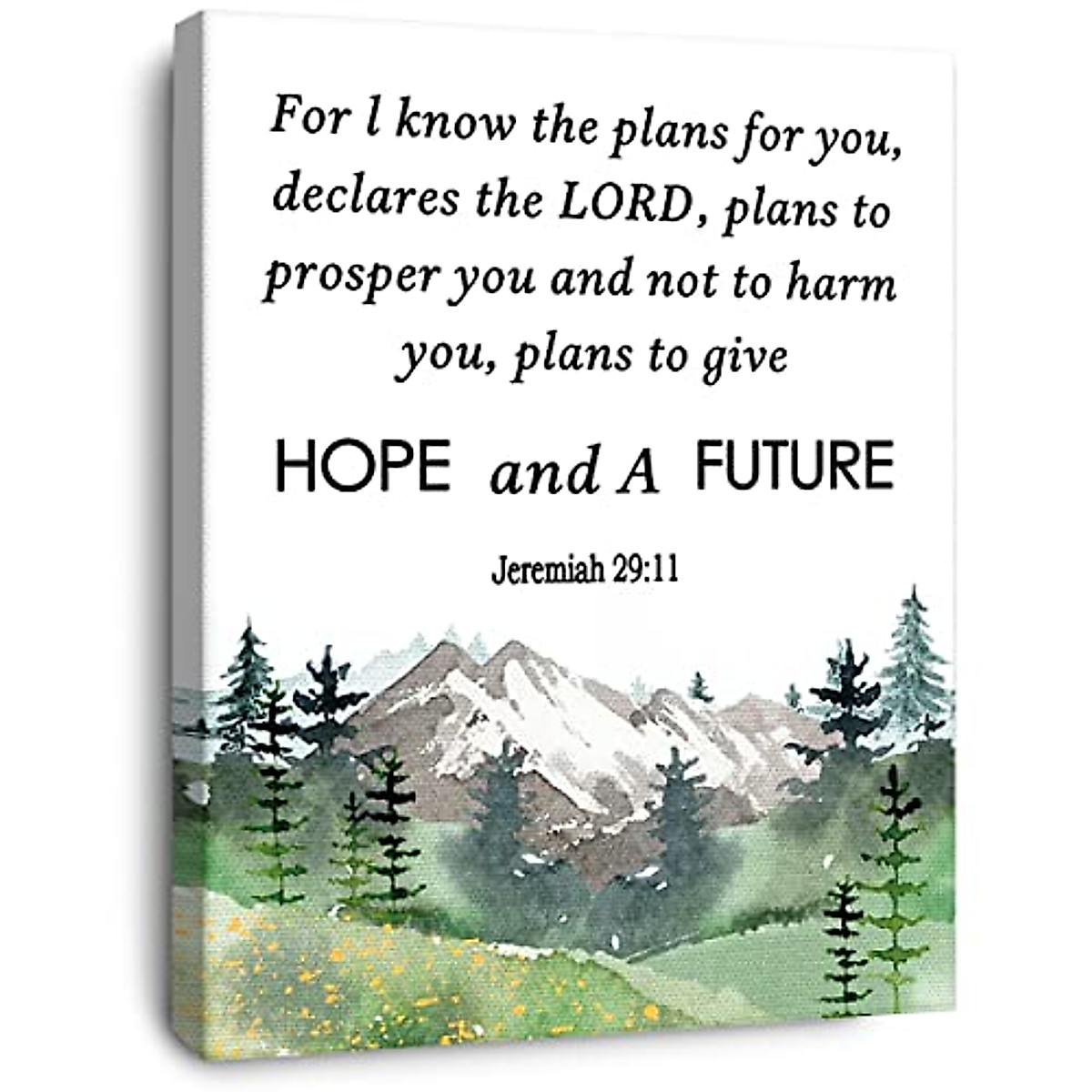 OTINGQD Hope And Future Jeremiah 29:11 Canvas Wall Art,Bible Verse Scripture Canvas Painting Prints for Christian Home Bedroom Office Church Religious Wall Decor