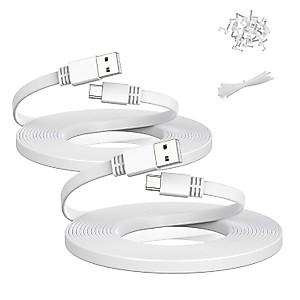 Itramax Micro USB Power Cable 30 FT (2 Pack),Flat Micro USB Charging Power Cord,Charger for Wyze Cam V3 V4,Yi,Nest Cam,Blink Mini XT XT2 Outdoor 3rd Camera,Arlo Q,Zmodo,Netvue,Xbox Controller,25