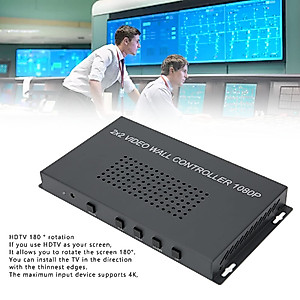 PUSOKEI LCD Video Wall Controller, 2X2 Video Image Processor, 1920x1080p 60HZ Screen Resolution, HDMI1.3 Input, 4 Output Support Splicing 2X1/3X1/4X1/1X2/1X3/1X4(US)