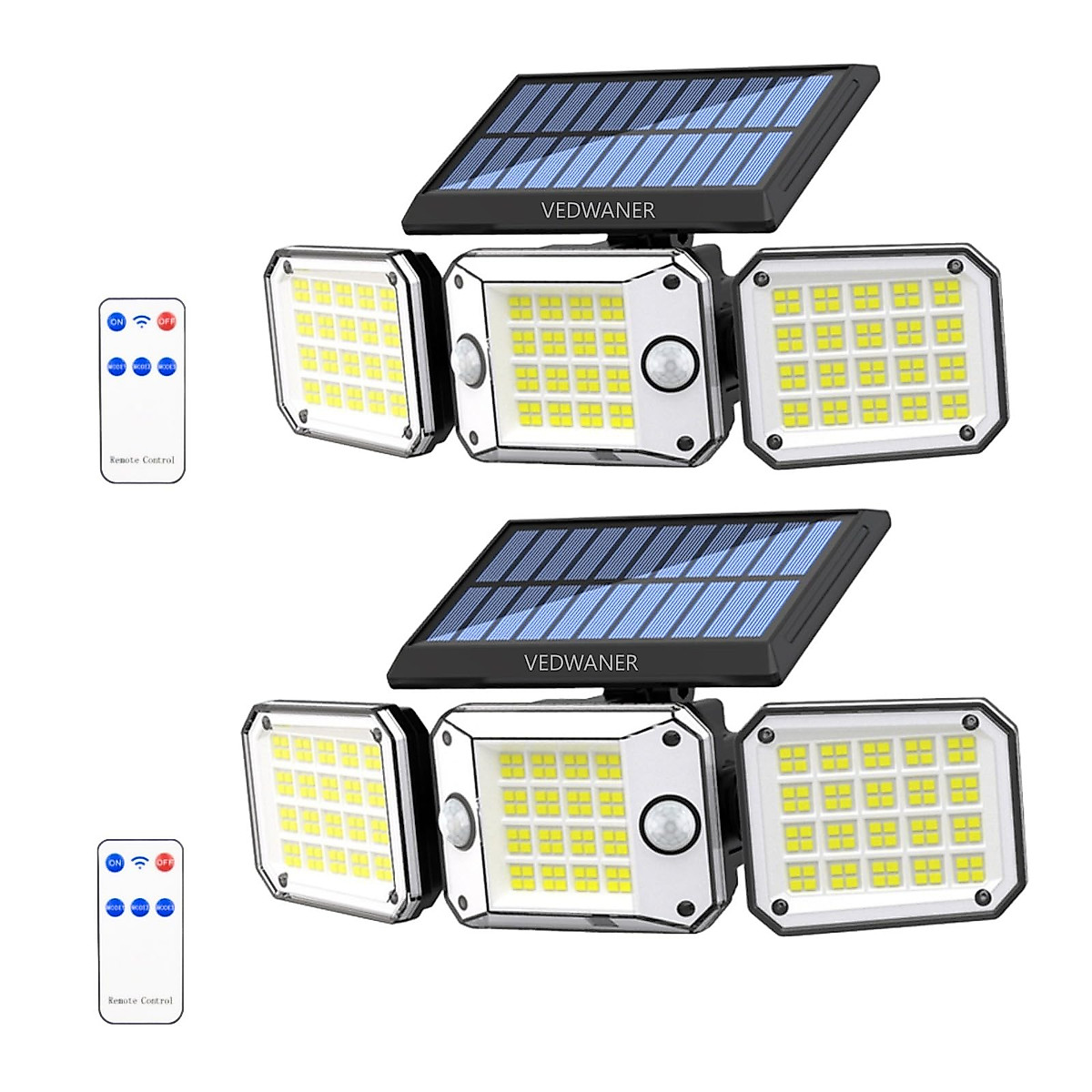 Solar Light for Outside,Solar Security PIR Motion Lights Outdoor Bright Flood Wall 270°Spotlights 2400mAh & Wireless Dual Sensor, Waterproof Lighting for Garden Yard Patio(2Pack Integrated)