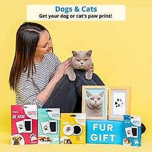 FUR GIFT Paw Print Stamp Pad, 100% Pet Safe, Pet Paw Print Kit, No-Mess Ink Pad, Imprint Cards, Pet Memorial Keepsake, Dogs, Cats, Small Pets, Pet Owner, Pet Memory Project, Nose Print (Medium-Large)