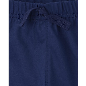 The Children's Place baby girls The Children's Place Unisex Basic Everyday, 100% Cotton, Shorts Casual Pants, Black/Classic Red/Mellow Aqua/Tidal - 4 Pack, 3-6 Months US