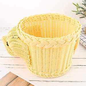 Cabilock Rattan Bread Basket Rattan Food Basket 1pc Bamboo Fruit Stand Candy Child Food Serving Baskets Tabletop Fruit Basket