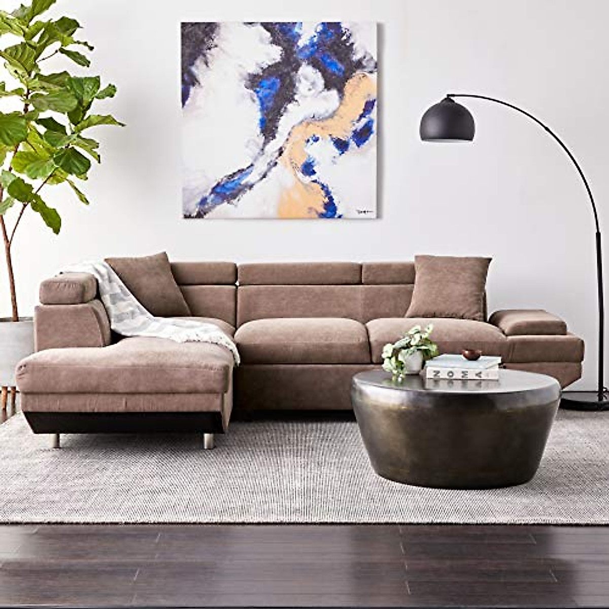 HOMES: Inside + Out Dentas Sectional with Pull Out Sleeper Chaise