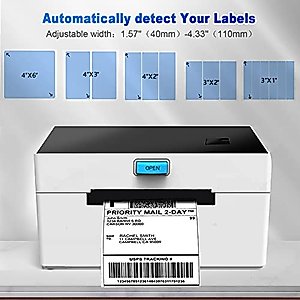 TEROW Thermal Shipping 4x6 Label Printer: Desktop Label Printers with 160mm/s High-Speed Printing and Auto Label Detection Compatible for Small Business, Warehouse and More (with a Label Holder)