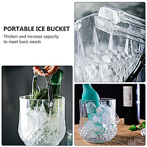 DOITOOL Champagne Bucket with Handle and Ice Tong - Wine Cooler Bucket Clear Ice Buckets for Parties - Portable Wine Chiller Bucket Acrylic Ice Bucket for Champagne or Beer Bottle