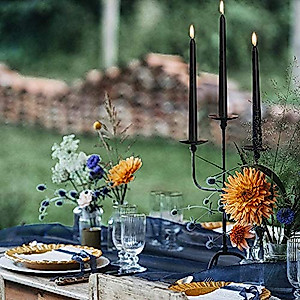 Tonsooze Black Taper Candles, 14 pcs Unscented Candles, 10 inch High, 3/4 inch Thick - 7.5 Hours Burning (Black)