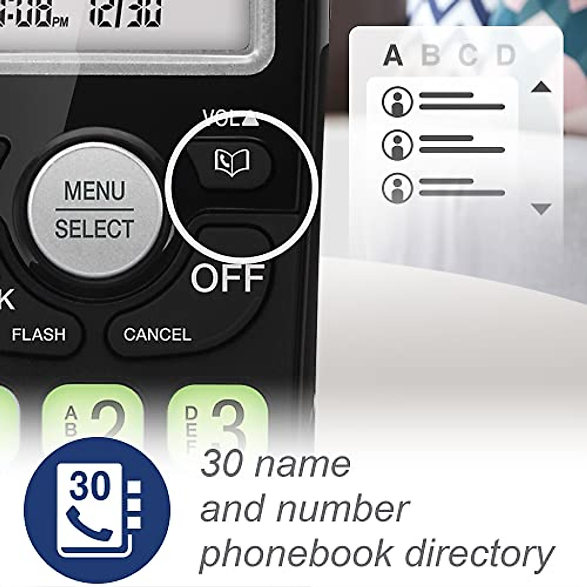 VTech VG101-11 DECT 6.0 Cordless Phone for Home, Blue-White Backlit Display & Big Buttons, Full Duplex Speakerphone, Caller ID/Call Waiting, Easy Wall Mount, Reliable 1000 ft Range (Black)