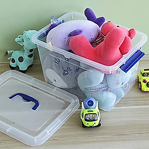 Wekioger Versatile Storage Organizer Plastic Bins with Lid, 12 Quart Latching Box, Set of 1