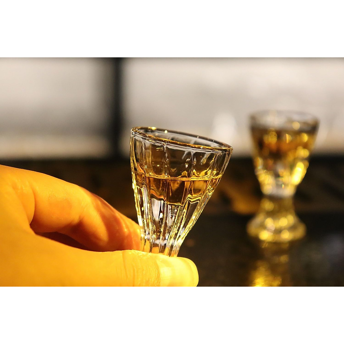 BothEarn Mini Shot Glass Set of 2-14 ml Cute Egg Cup with Stem - Gift Box for Tequila Vodka Soju Whiskey Maotai