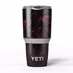 Design Skinz Dark Red Geometric V2 - Skin Decal Vinyl Wrap Kit Compatible with The Yeti Rambler Cooler Tumbler Cups