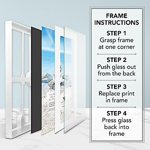 MANTELLO ESSENTIALS White Picture Frame 11x14-8x10 Matted Space or 11x14 No Mat Space- Pack of 3 Picture Frames 11x14