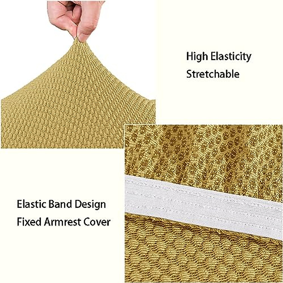 2 PCS Sofa Armrest Covers, Jacquard Stretch Armrest Covers, Non Slip Furniture Protector, Durable Chair Arm Protectors for Sofa, Armchair, Couches, Recliner