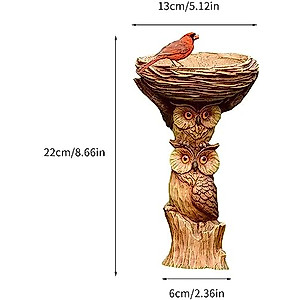 EDMISU 8” Bird Bath Feeder for Outdoors Resin Bird Feeder and Birdbath Bowls for Patio Lawn Garden Wild Bird Feeder Bath Small Garden Status Yard Decorations