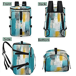 Yellow Light Blue Abstract Oil Painting (04) Gym Duffle Bag for Traveling Sports Tote Gym Bag with Shoes Compartment Water-resistant Workout Bag Weekender Bag Backpack for Men Women
