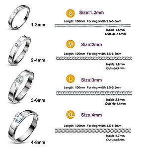 Invisible Ring Sizer Adjuster Ring Spacer Ring Guards Ring Sizer Loose Ring Size Reducer with Ring Gauge Measuring Tool Jewelry Polishing Cloth and Scissors for Man and Woman Rings（53pieces)