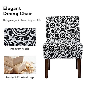 Phoenix Home Parsons Dining Room Chairs, Set of 4, Black Floral