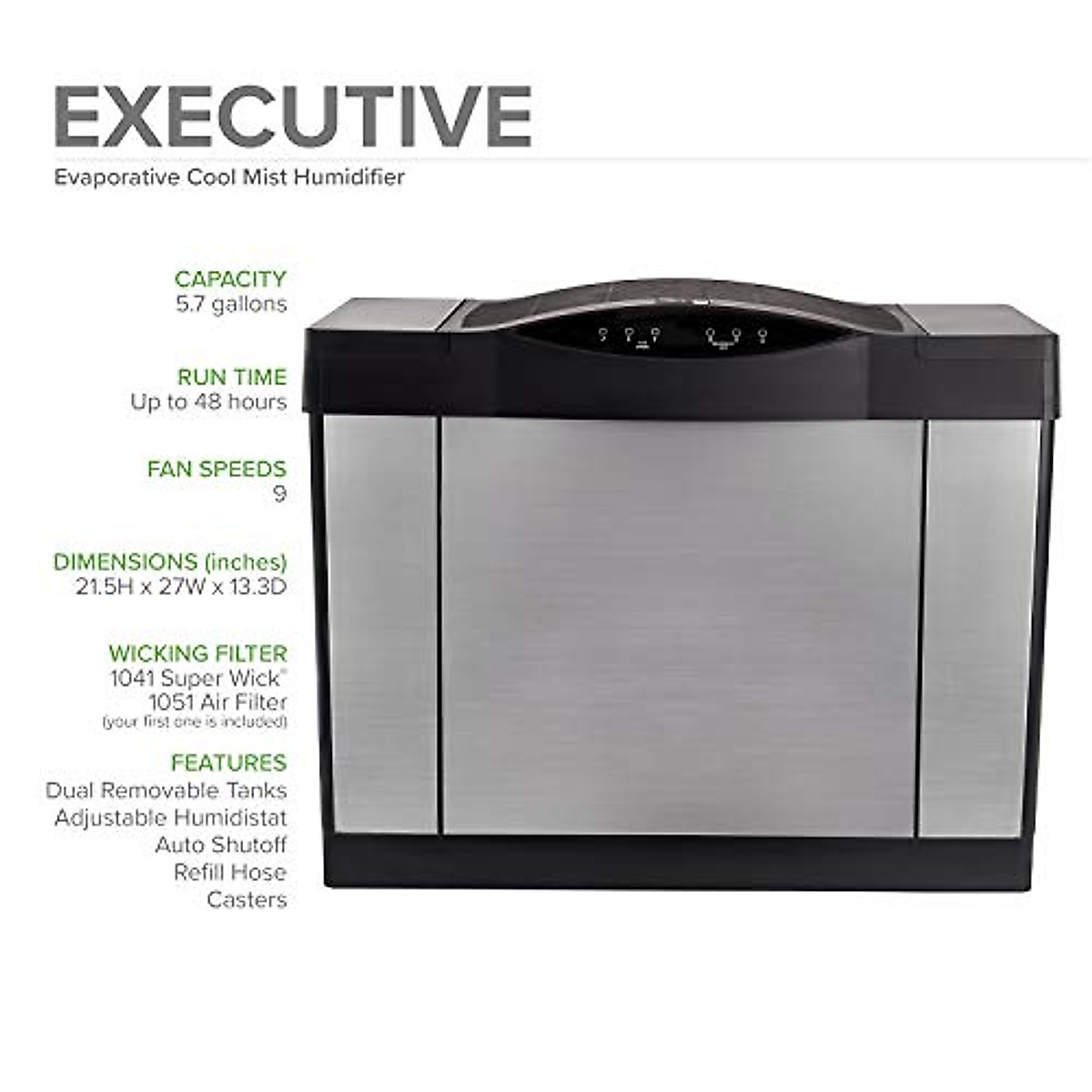 AIRCARE Digital Whole-House Console-Style Evaporative Humidifier (Silver)