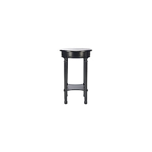 SAFAVIEH Home Collection Tinsley Brown Bottom Shelf Round Accent Table ACC5717C, 15.8" W x 15.8" L x 26" H