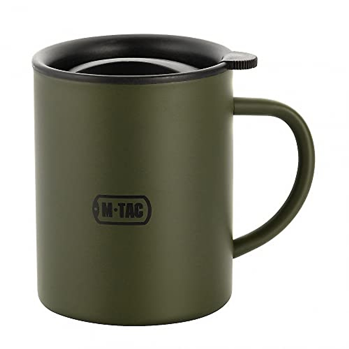 M-Tac 13.5oz Large Thermal Mug Cup with Lid - Insulated Double Wall Thermo Tumbler Stainless Steel with Wide Handle