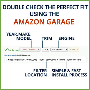 ECOGARD XA6272 Premium Engine Air Filter Fits Ford Fusion 2.5L 2013-2020, Edge 2.0L 2015-2021, Fusion 1.5L 2014-2020, Fusion 2.0L 2013-2020, Edge 3.5L 2015-2018, Fusion 1.6L 2013-2014