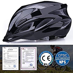 Bike Helmet with Detachable Sun Visor,Shinmax Lightweight Bicycle Helmet with Quick Release Chin Stripe Removable Inner Pads Mountain Bike Helmet Cycling Helmet for Adult Men Women